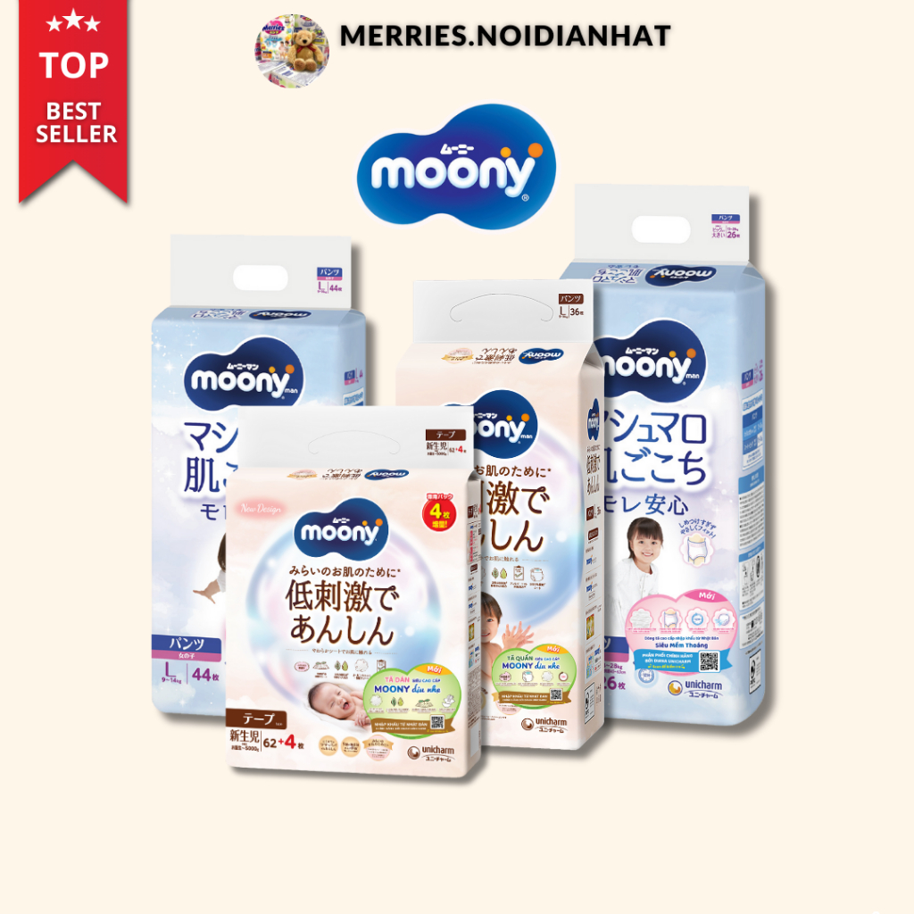 [FBS] Tã dán/quần Moony Natural/ Moony Xanh siêu cao cấp đủ size ...
