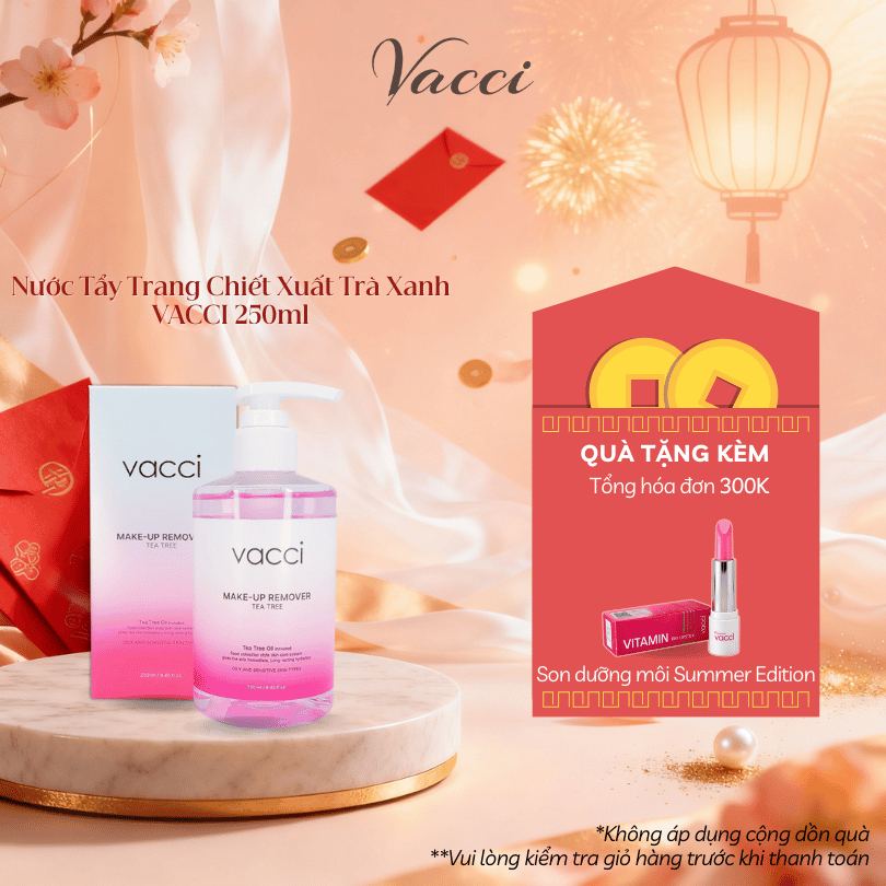 Nước Tẩy Trang Chiết Xuất Trà Xanh VACCI Không Cồn Dịu Nhẹ An Toàn Cho ...