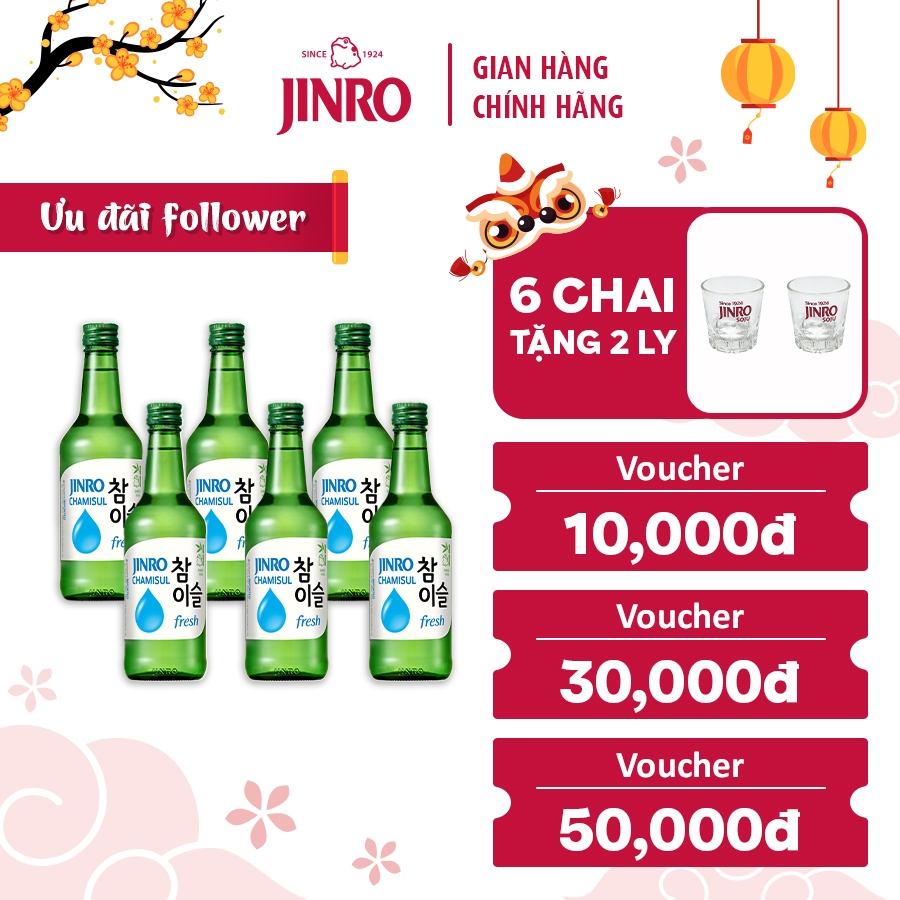 [CHÍNH HÃNG][HỎA TỐC 24H] Soju Hàn Quốc JINRO FRESH - Combo 6 chai ...