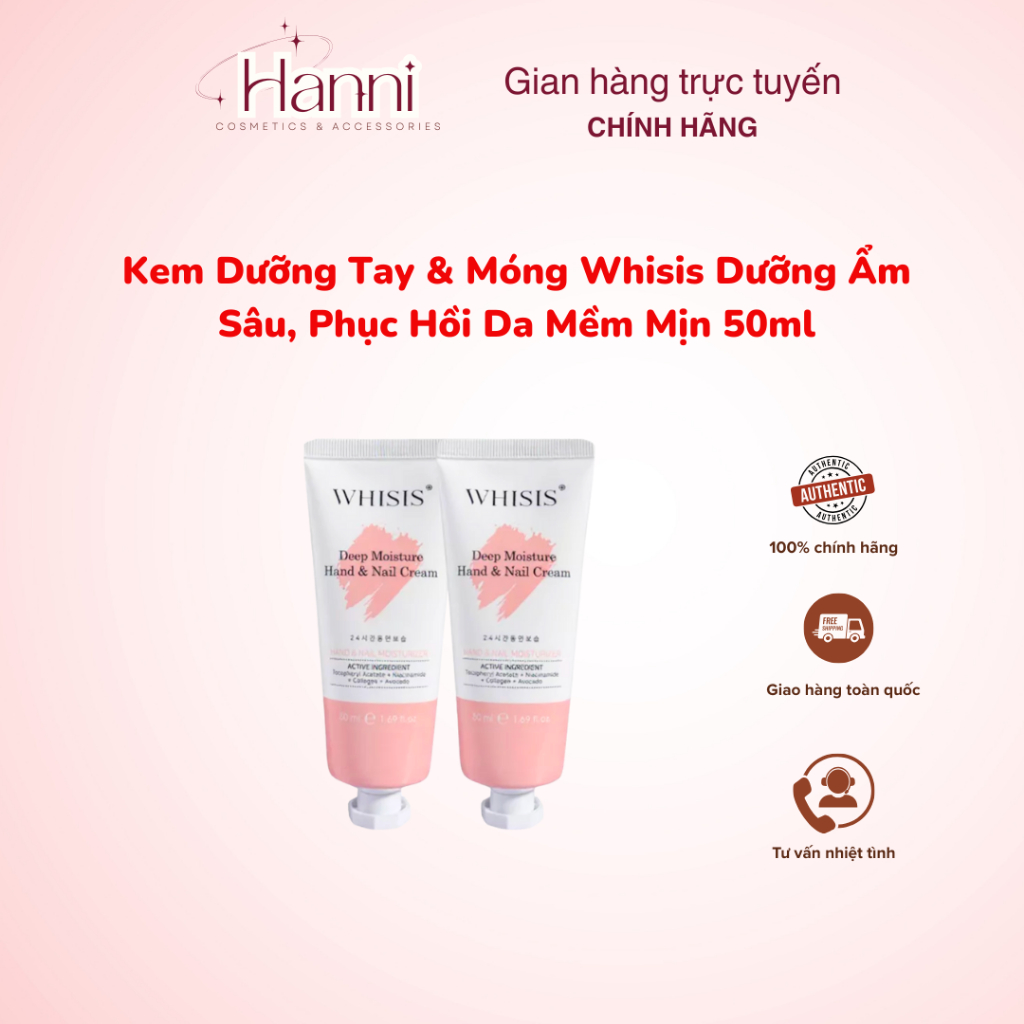 Kem Dưỡng Tay & Móng Whisis Dưỡng Ẩm Sâu, Phục Hồi Da Mềm Mịn 50ml ...