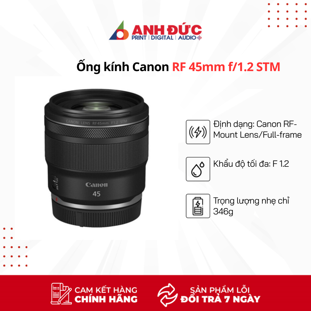 Ống kính Canon RF 45mm f/1.2 STM - Hàng chính hãng bảo hành 24 tháng ...