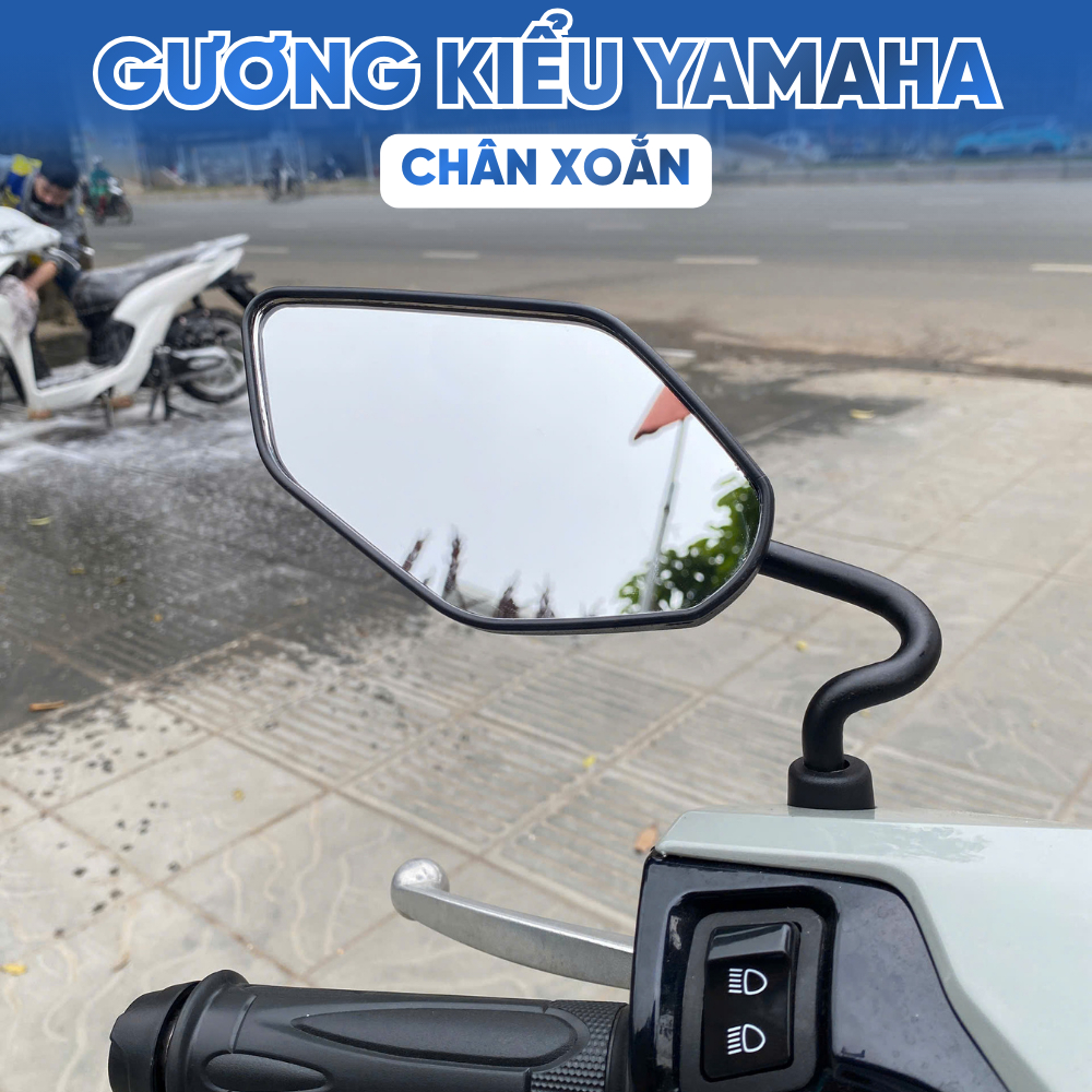 Gương Chiếu Hậu Xe Máy Kiểu Yamaha Chân Xoắn Gắn Mọi Dòng Xe Honda ...