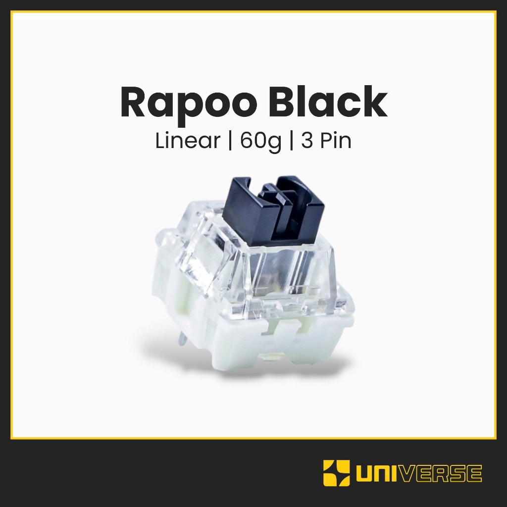 10 Switch Rapoo Black Stem Box Switch Linear 3 Pin 60g POM Black Switch ...