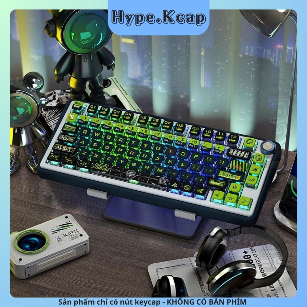 Keycap Ghost Runner Pudding Side Transparent xuyên led 4 cạnh MSA ...
