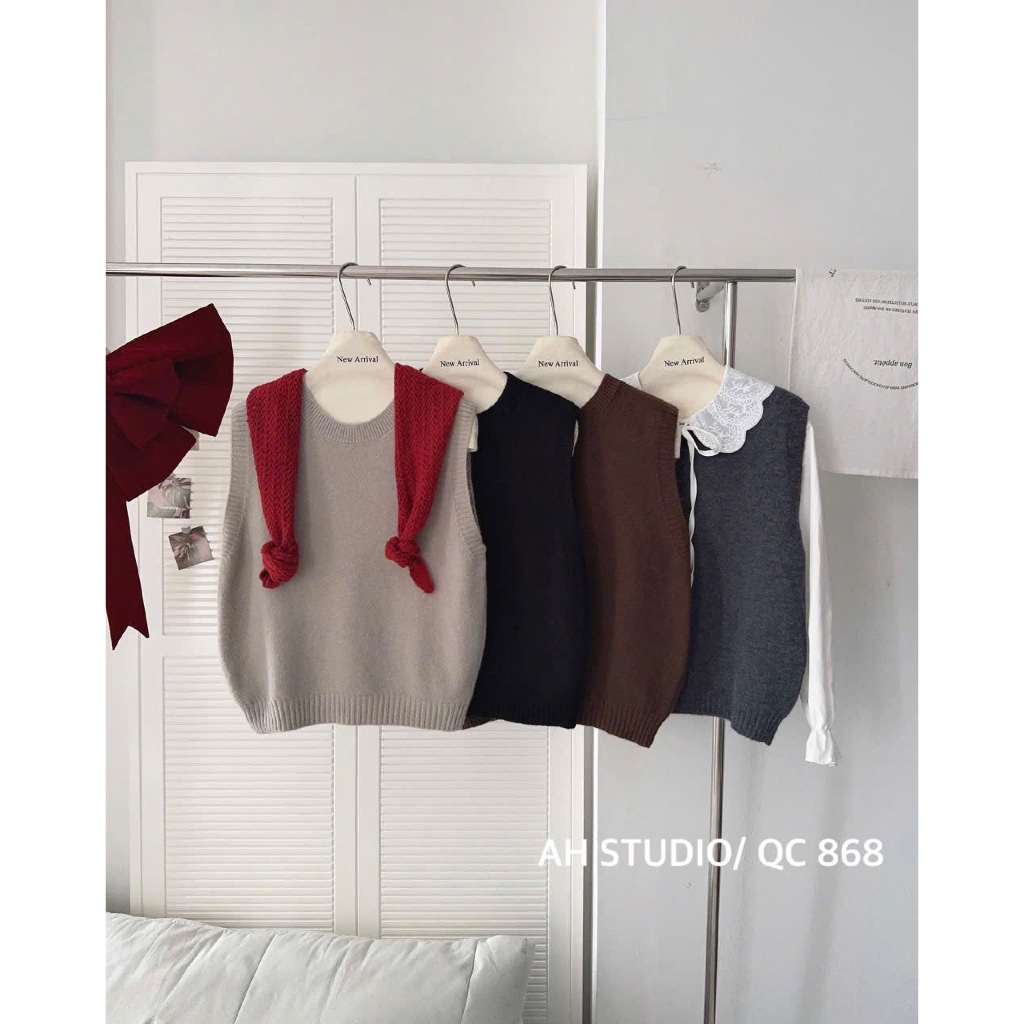 Áo gile len trơn cổ tròn Nữ the.sweaterweather TSW | Shopee Việt Nam