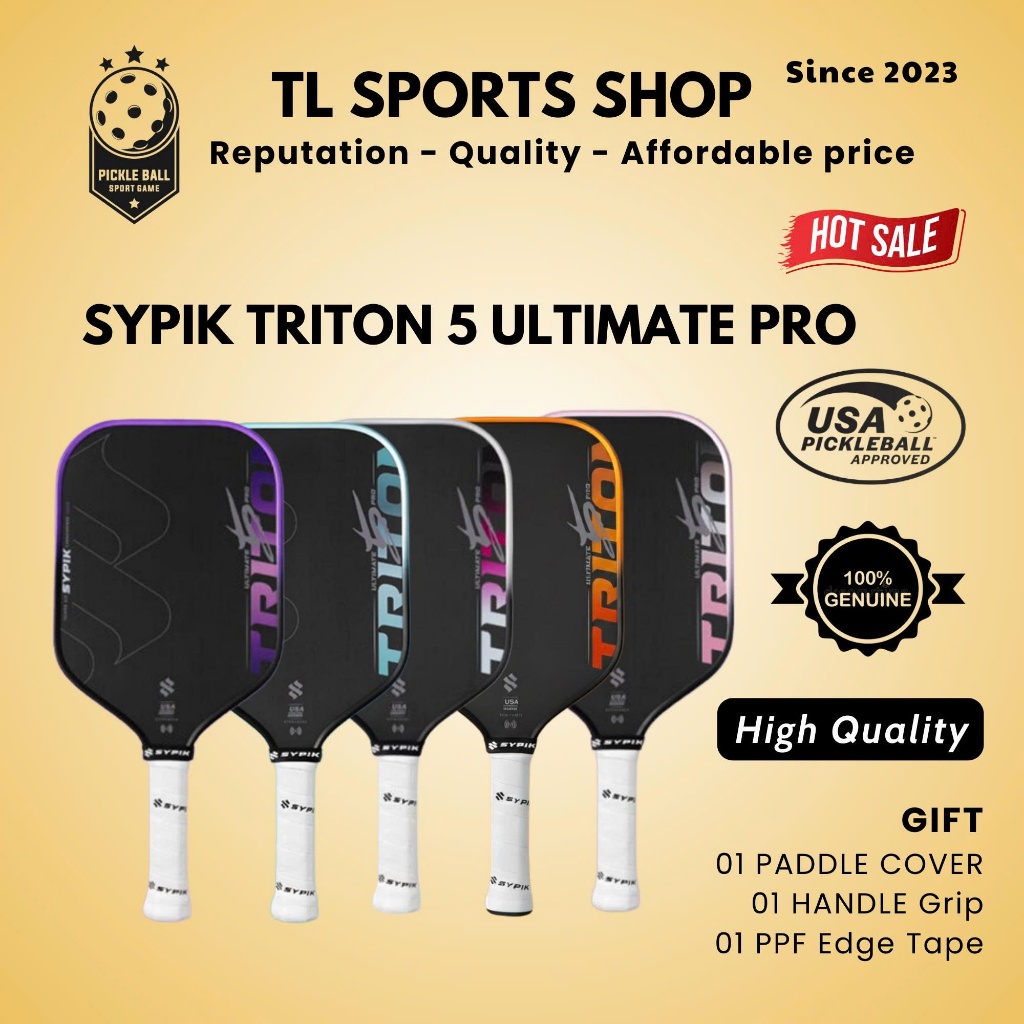 Sypik Triton 5 Vợt Pickleball Paddle 16mm | Raw Carbon Face | Metallic ...