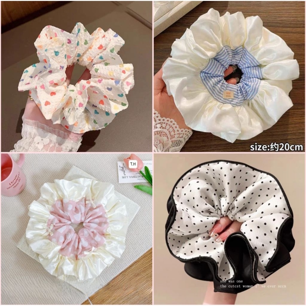 Dây buộc tóc scrunchies size to nhiều mẫu phong cách tiểu thư dễ thương ...