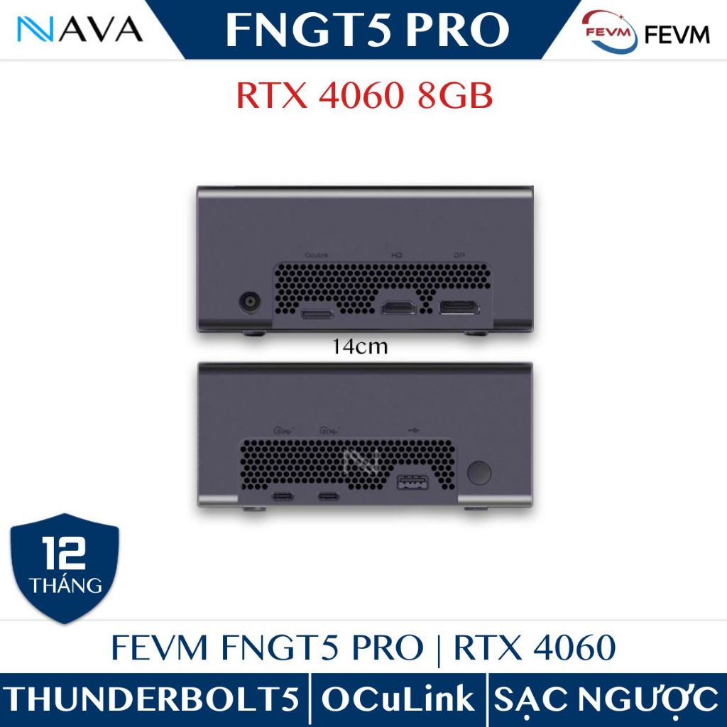 FEVM FNGT5 PRO RTX 4060 Thunderbolt 5 OCuLink eGPU Box | Sạc ngược ...