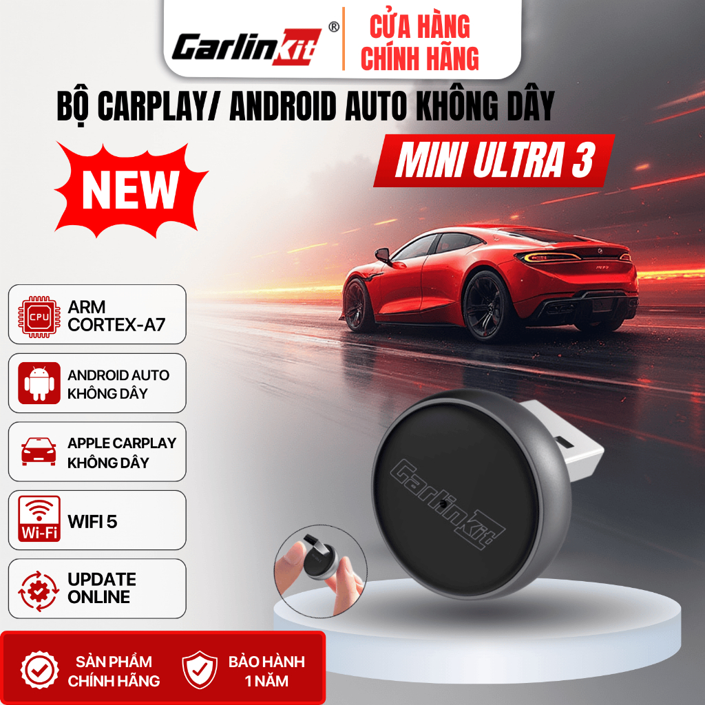 CARLINKIT MINI ULTRA 3 (2025) - Bộ Apple carplay/Android auto không dây ...