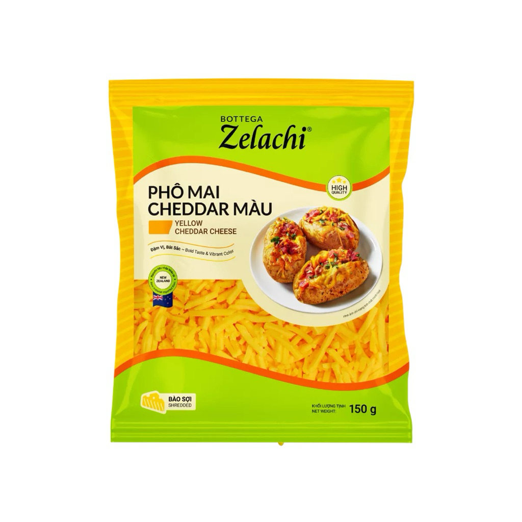 Phô Mai Cheddar Màu Bào Sợi Zelachi 150g – Đậm vị béo, Tan chảy hoàn ...