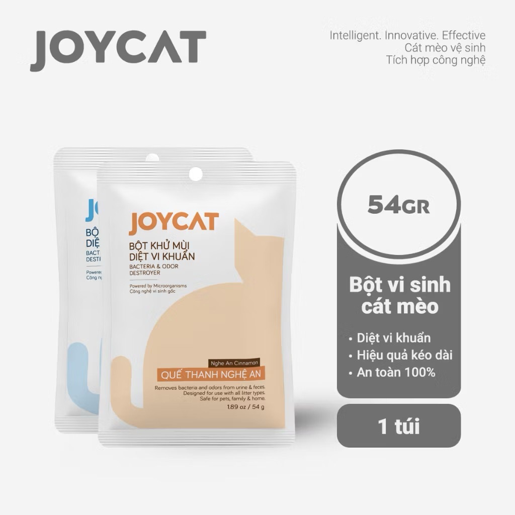 Bột Vi Sinh Khử Mùi JOYCAT (Túi 54g) Khử Mùi & Diệt Khuẩn, Hiệu Quả Kéo ...