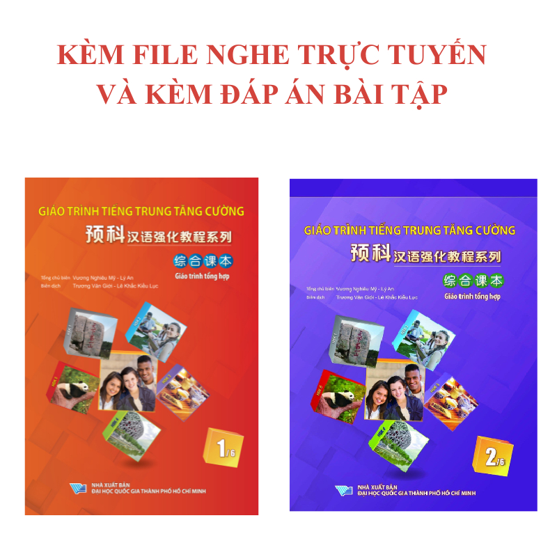 Sách-combo: Giáo trình tiếng Trung Tăng Cường- giáo trình tổng hợp tập ...