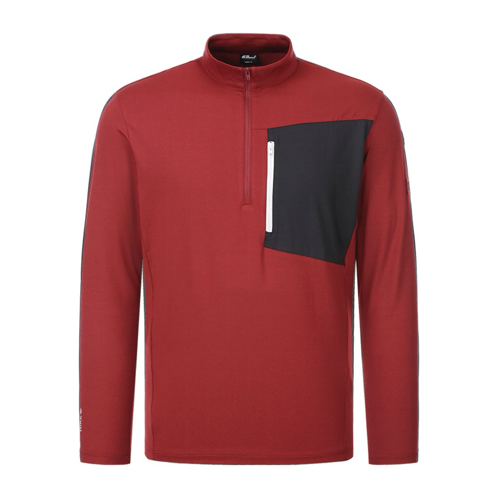 Áo thun dài tay Halfzip THE REDFACE 라인 마운틴 짚 티셔츠 (Line Mountain Zip T ...