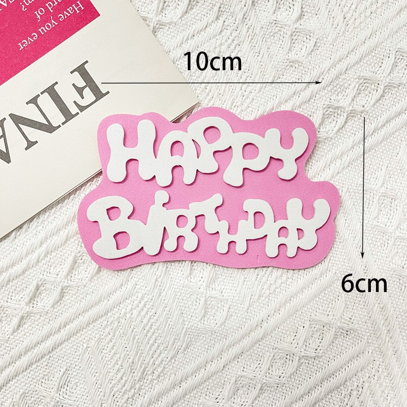 SP073530 Que cắm XỐP chữ HPBD nền HỒNG chữ TRẮNG 10*6CM | Shopee Việt Nam
