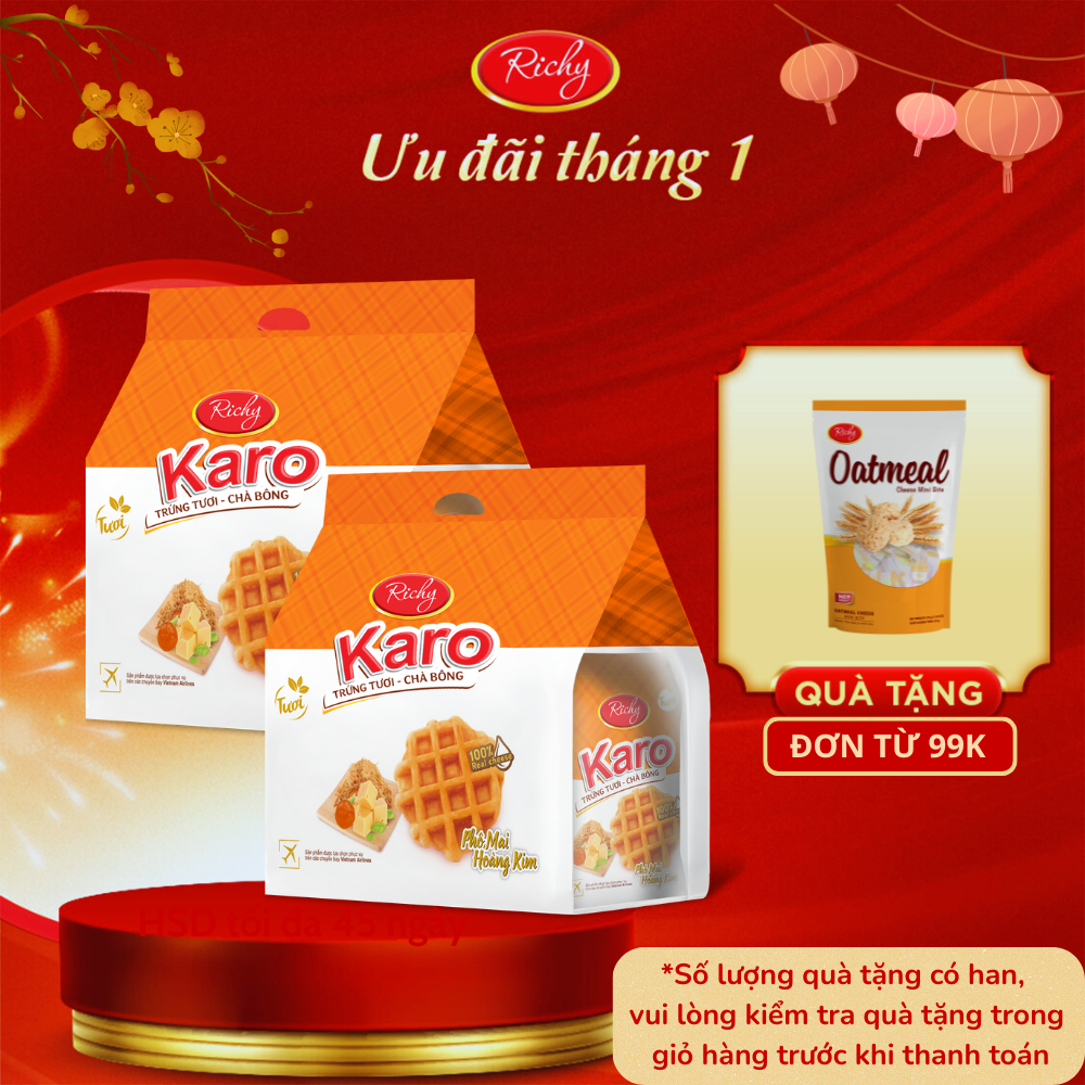 [Quà Tặng Đơn 99k] Combo 2 Bịch Bánh Richy Karo Hoàng Kim Phô Mai & Sợi ...