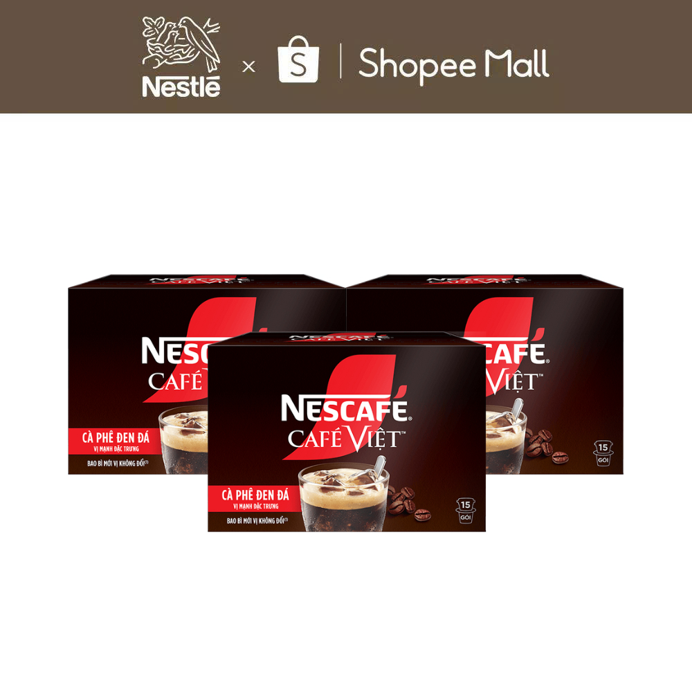 Combo 3 Hộp Cà phê Hòa tan NESCAFÉ CAFÉ VIỆT 15 gói Vị Mạnh đặc trưng ...