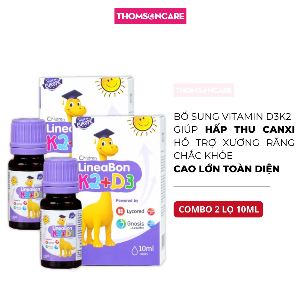 Combo 2 hộp Lineabon D3K2 - Giúp hấp thụ canxi, trẻ ăn ngon, hỗ trợ ...