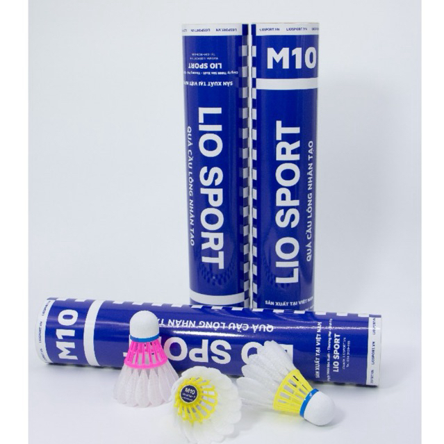 Quả cầu lông nhân tạo M10 - LIO SPORT, ống 10 quả, siêu bền, siêu tiết ...