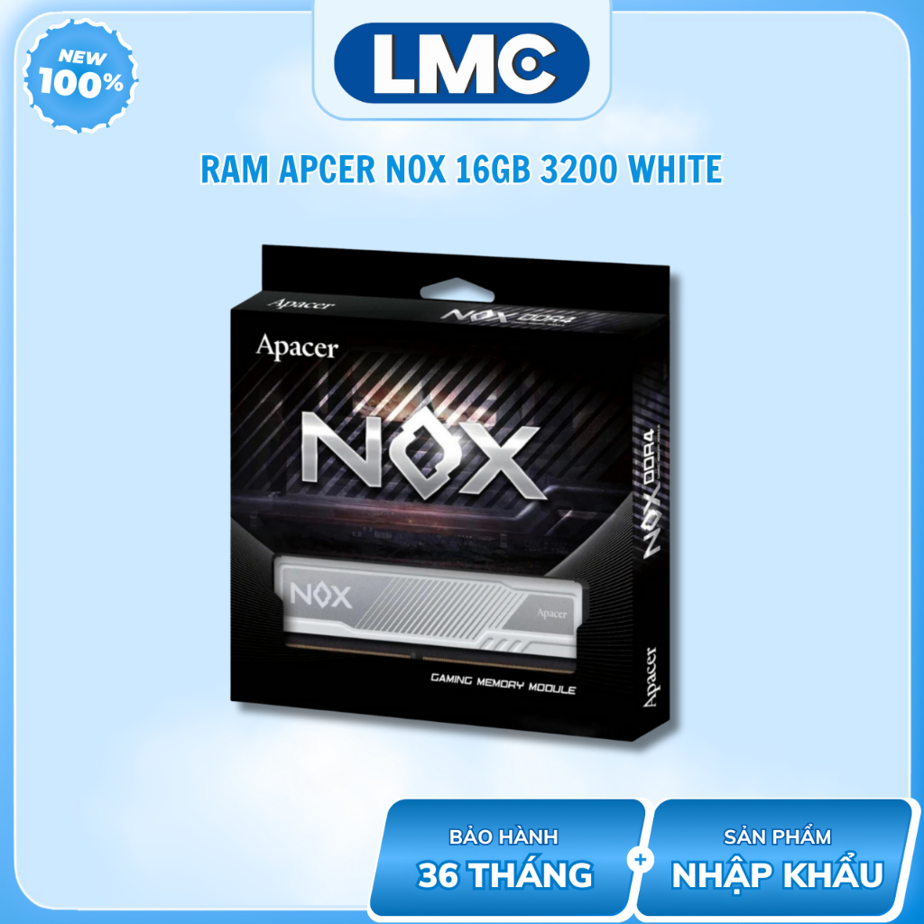 RAM Apacer NOX 16GB 3200MHz DDR4 White ( AH4U16G32C28YMWAA-1 ) | Shopee ...