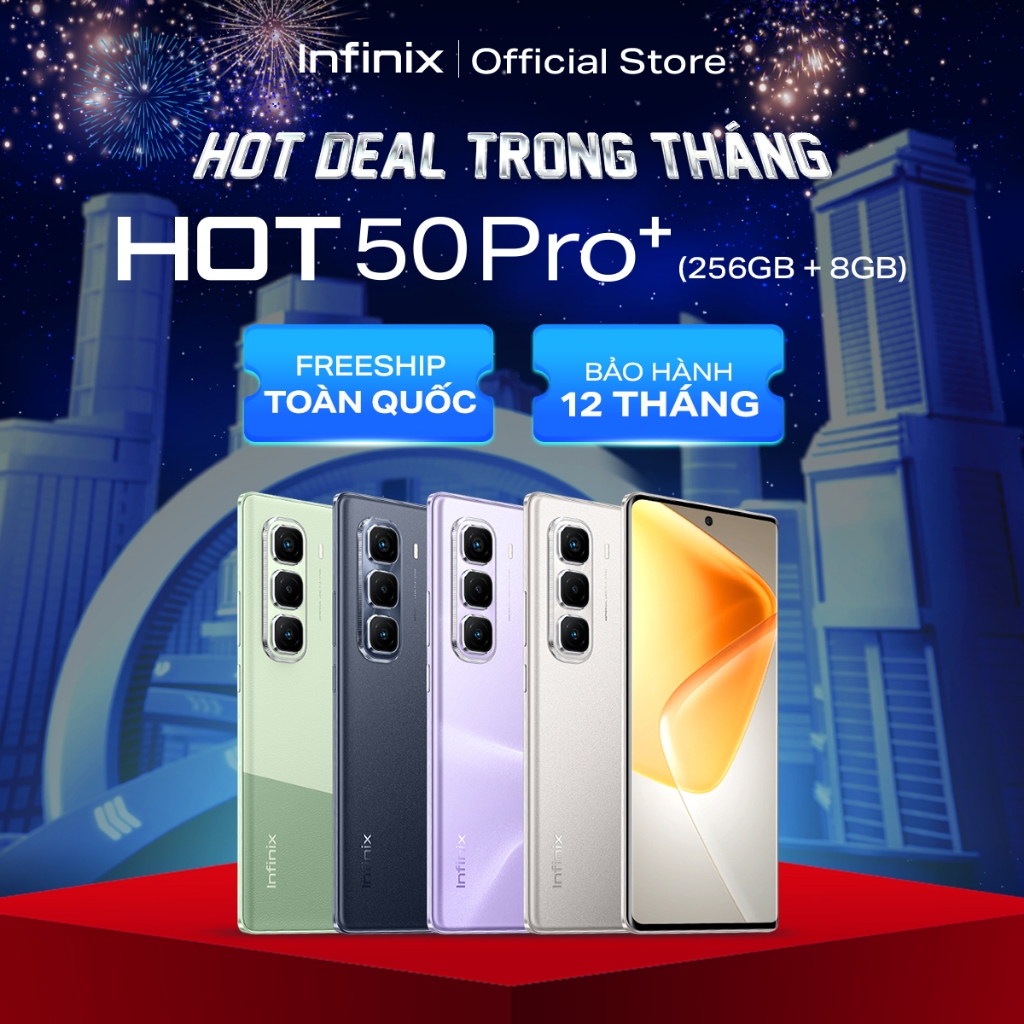 Điện Thoại Infinix HOT 50 Pro+ (8GB/256GB) | Mỏng 6.8mm | Màn 3D AMOLED ...