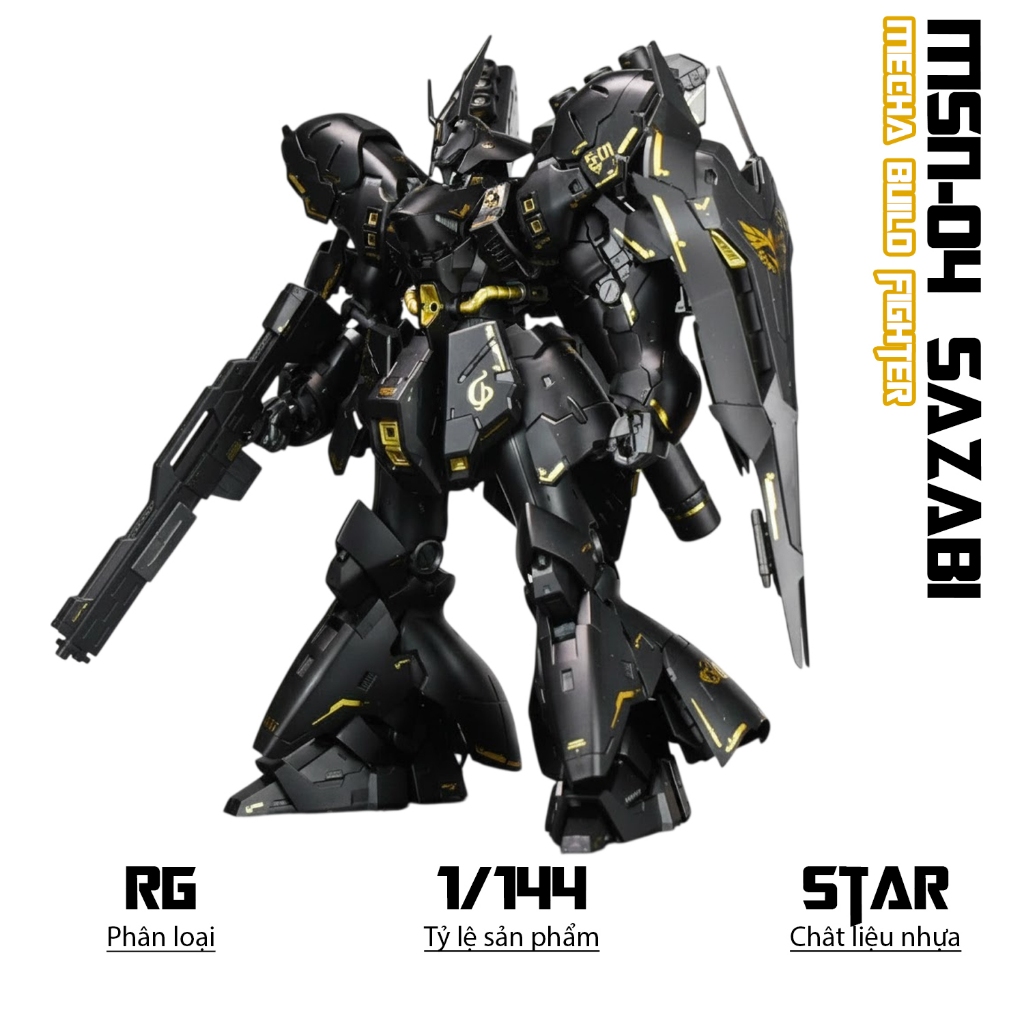 Mô hình STAR RG Sazabi Black Custom (tặng hiệu ứng Funnel), 1/144 Mecha ...