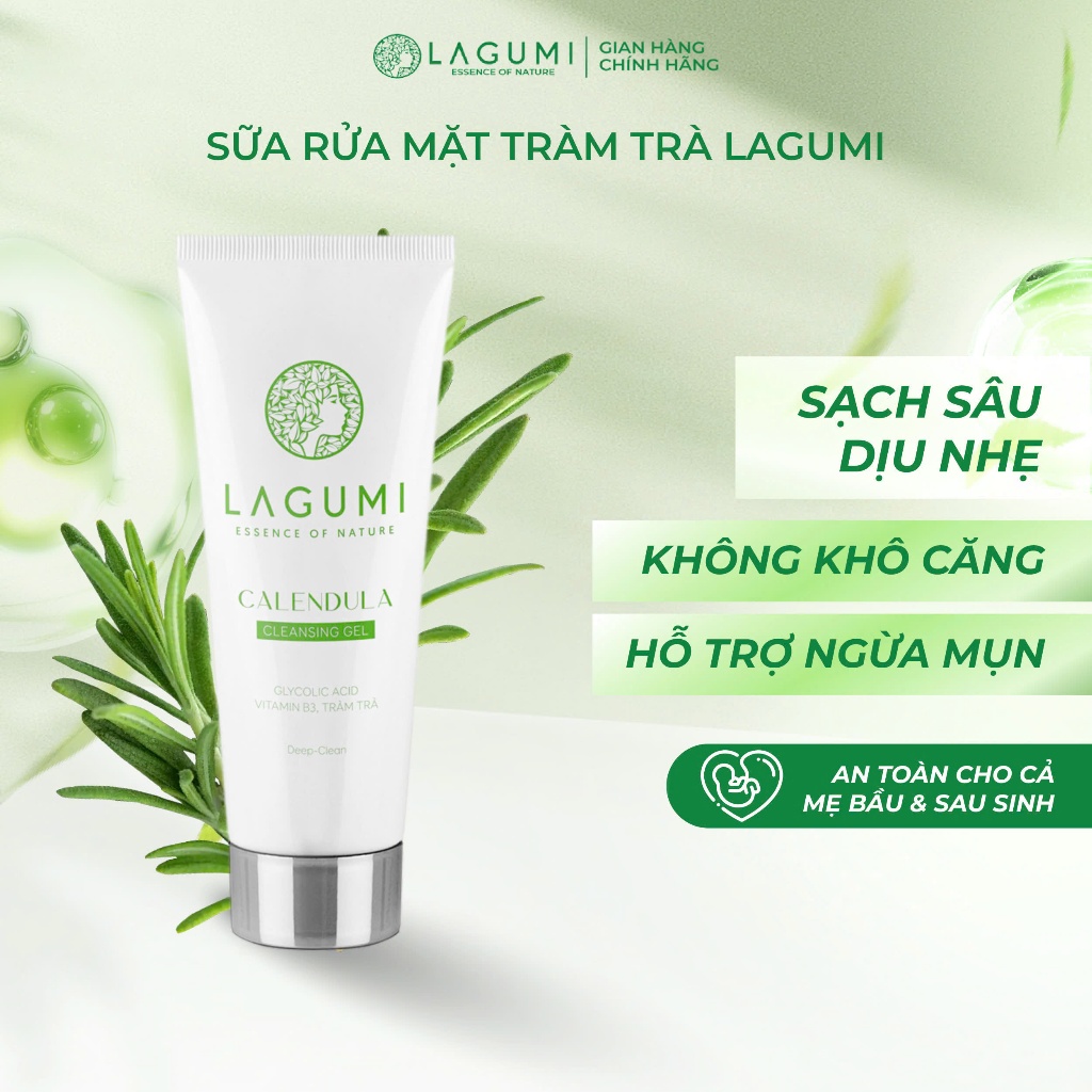 Sữa rửa mặt AHA LAGUMI sạch sâu, giảm viêm, ngừa mụn chiết xuất artiso ...