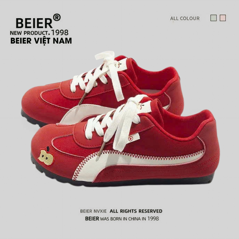 BEIER AUTH 100% Giày thể thao nữ beier giày sneaker beier mầu đỏ dễ ...