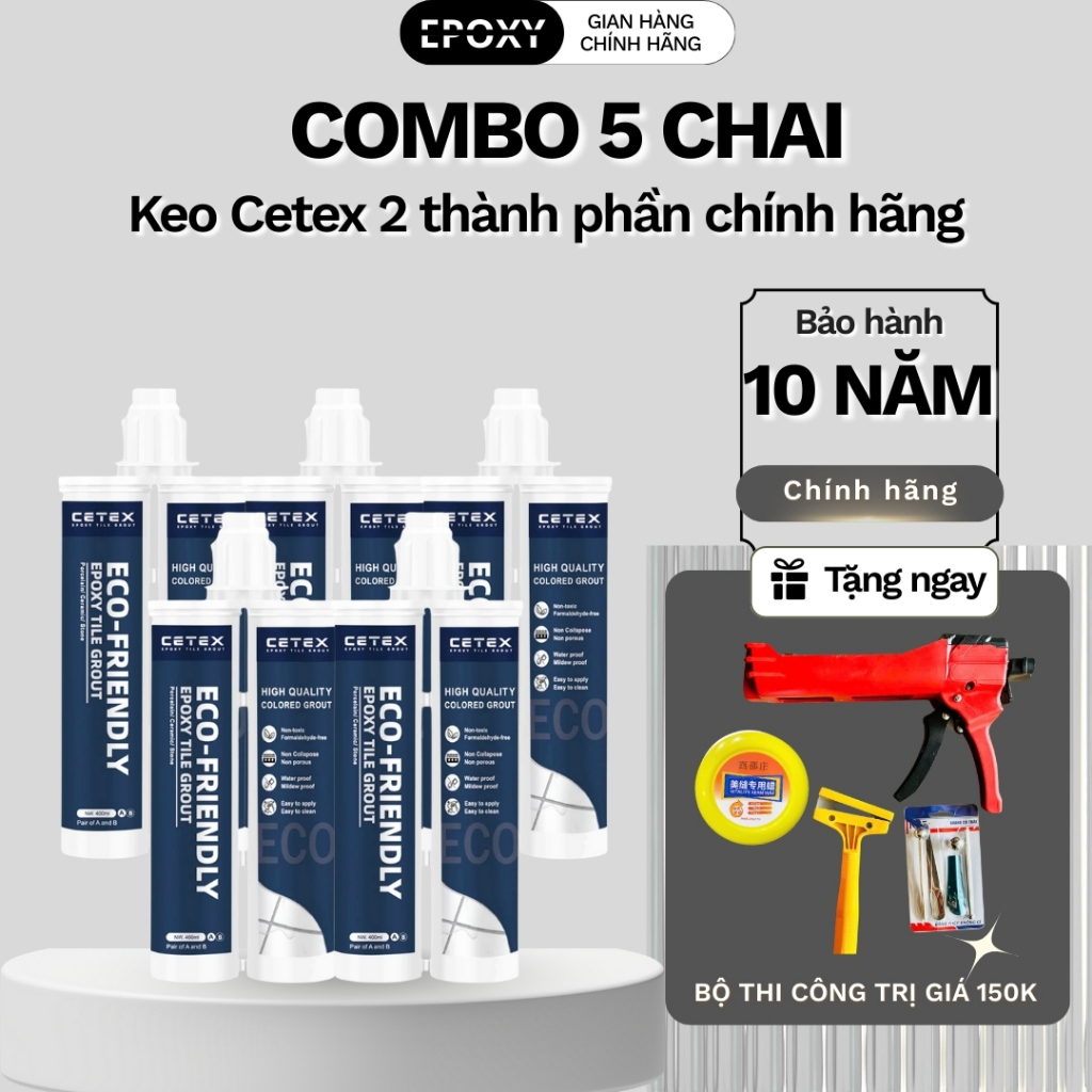Combo 5 Chai Keo Chít Mạch Cetex Chà Ron Chít Mạch Gạch Chống Thấm, Bụi ...