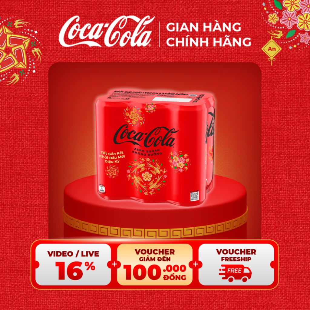 Lốc 6 Lon Nước Giải Khát Không Đường Coca-Cola Zero 320ml/lon Sale 15. ...