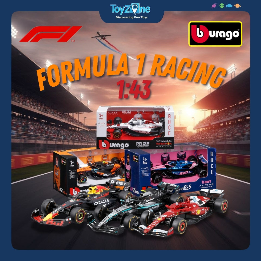 Mô hình xe F1 Formula 1 Racing 2025 tỉ lệ 1:43 Chính Hãng BBURAGO ...