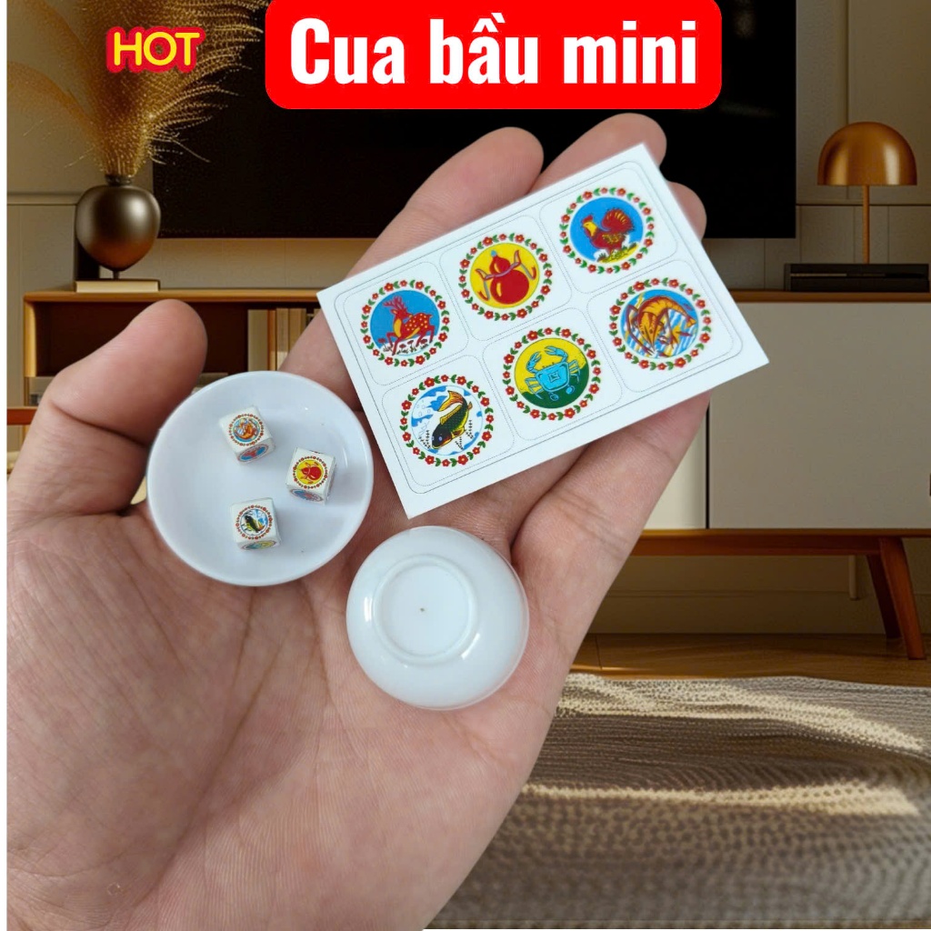 Mô Hình Bộ Bầu Cua Mini (Cua Bầu Mini) Trang Trí, Nhỏ Nhỏ Xinh Xắn ...