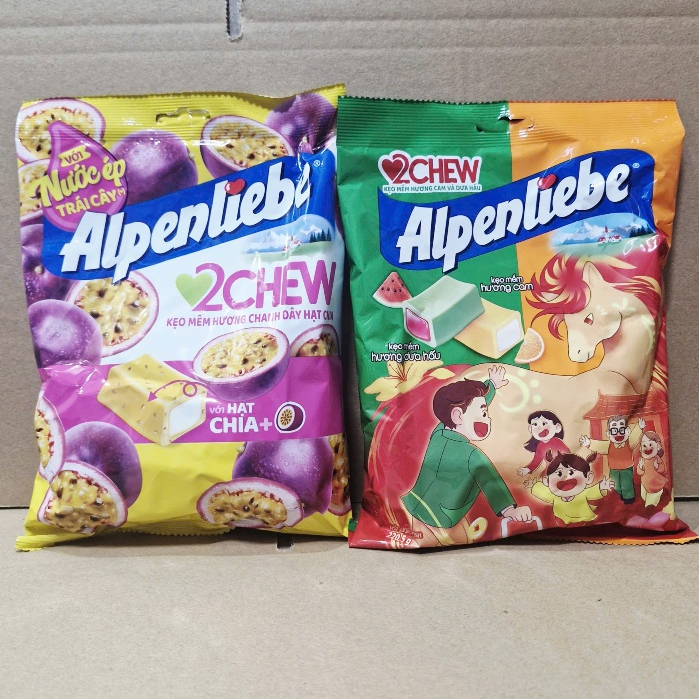 Kẹo Alpenliebe 2 chew Hương Chanh Dây Hạt Chia/ Cam và Dưa Hấu Gói Gói ...