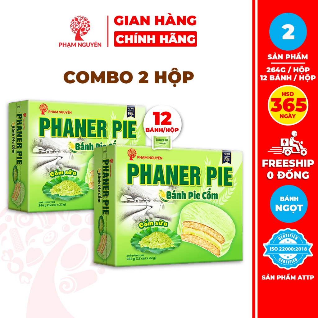 Combo 2 Hộp Bánh phủ socola nhân Trái Cây thật Phaner Pie Phạm Nguyên ...