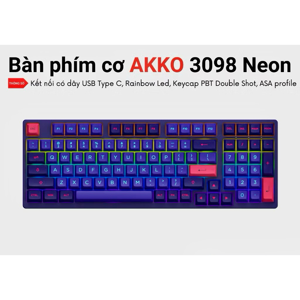Bàn Phím Cơ AKKO 3098 Neon - Hàng Chính Hãng ( Like new ) | Shopee Việt Nam