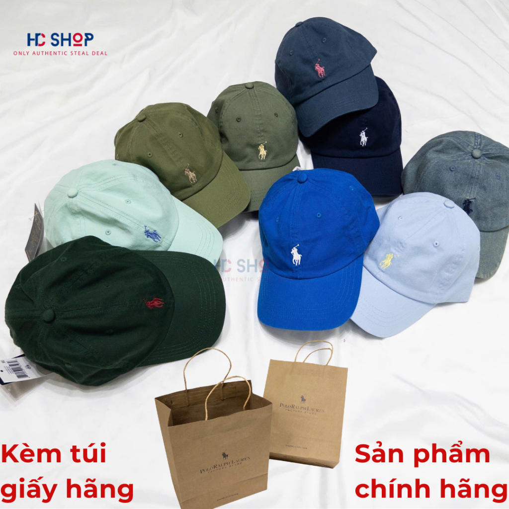 [Chính hãng] Nón lưỡi trai ngựa polo basic logo thêu, unisex, form cạn ...