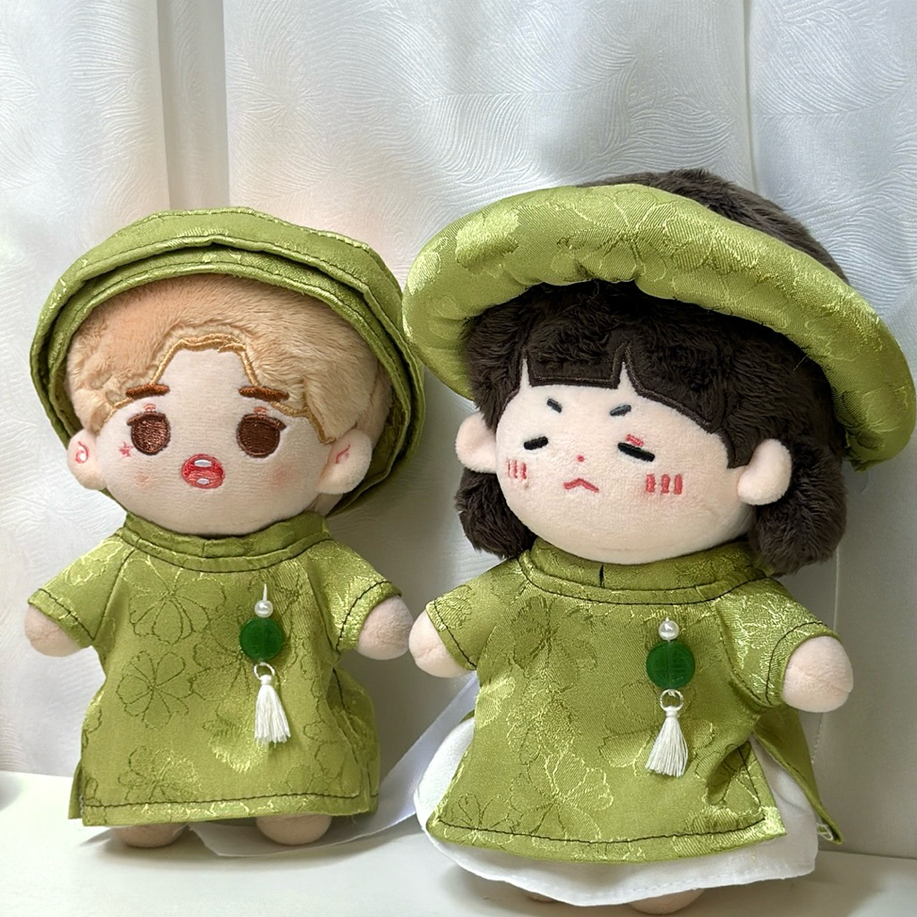 [Áo Dài Tết 2026] Áo dài xanh cốm cho Doll 10 15 20, Labubu v1 v2 v3 ...