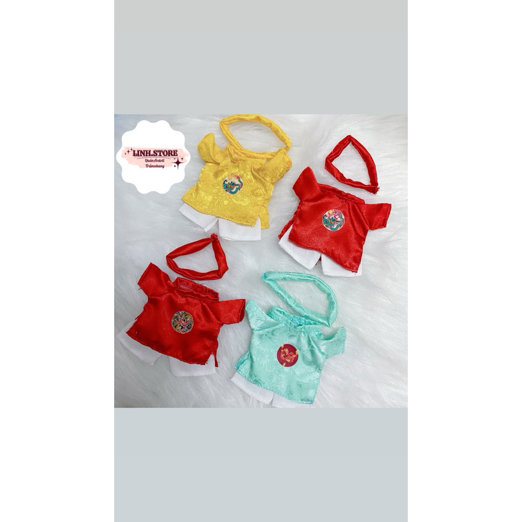 [QUẦN ÁO PHỤ KIỆN ] ÁO DÀI KÈM MẤN HOẠ TIẾT MÙA TẾT BÉ TRAI DOLL 5IN ...