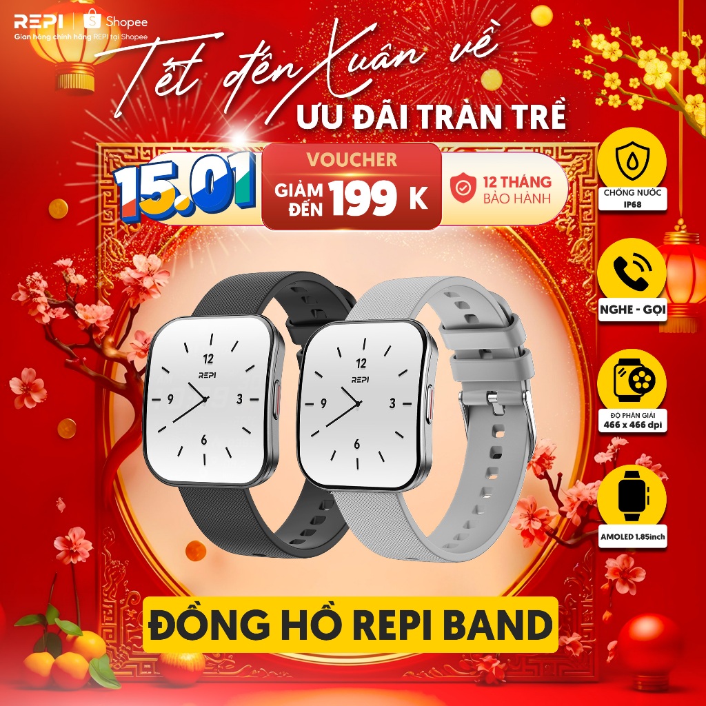 Đồng Hồ Thông Minh REPI Band 34MM Nam Nữ - Phù Hợp Cổ Tay Nhỏ - Chống ...