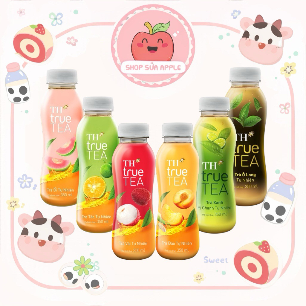 Trà Th true tea chai 350ml (Trà xanh/đào/vải/olong/ổi/tắc) | Shopee ...