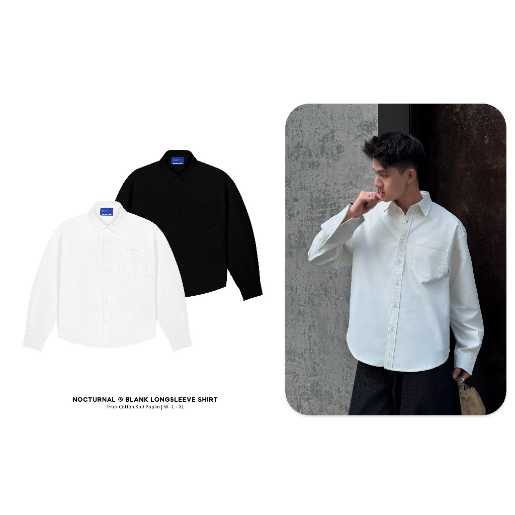 Áo Sơ Mi Form Relaxed Fit NOCTURNAL Blank Longsleeve Shirt Nam Nữ ...