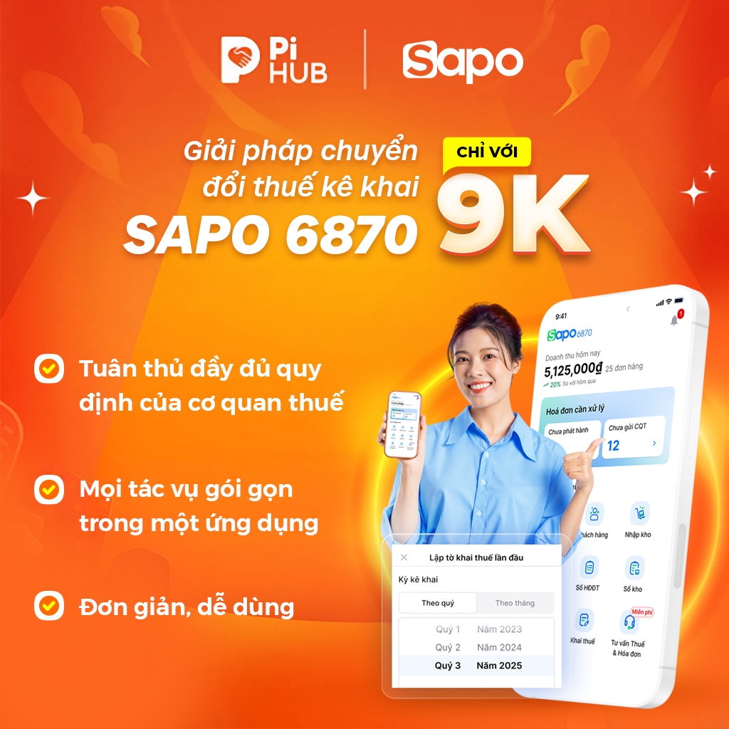 GIẢI PHÁP CHUYỂN ĐỔI THUẾ KÊ KHAI DÀNH CHO NHÀ BÁN HÀNG SAPO 6870 CHỈ ...