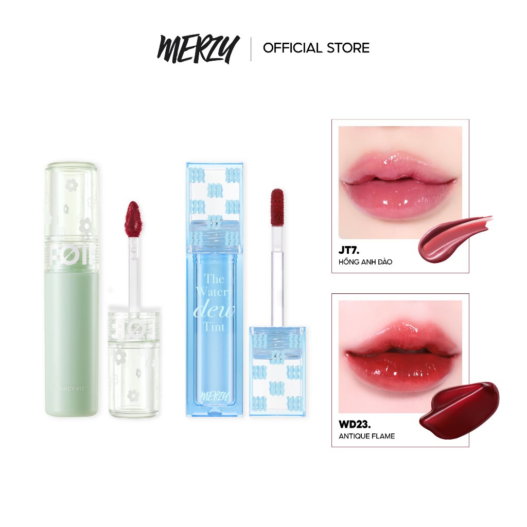 COMBO 2 Son FOIF Juicy Fit Tint 3g + Son Tint Bóng Merzy The Watery Dew ...