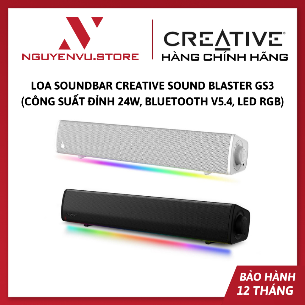 Loa soundbar CREATIVE Sound Blaster GS3, Công suất đỉnh 24W, Bluetooth ...