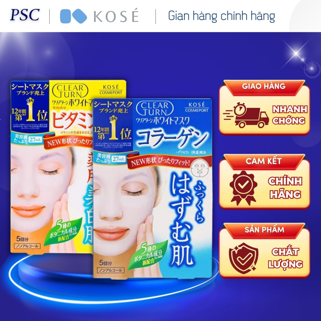 Mặt nạ Kosé Softymo Clear Turn White Mask dưỡng trắng da, giảm thâm ...