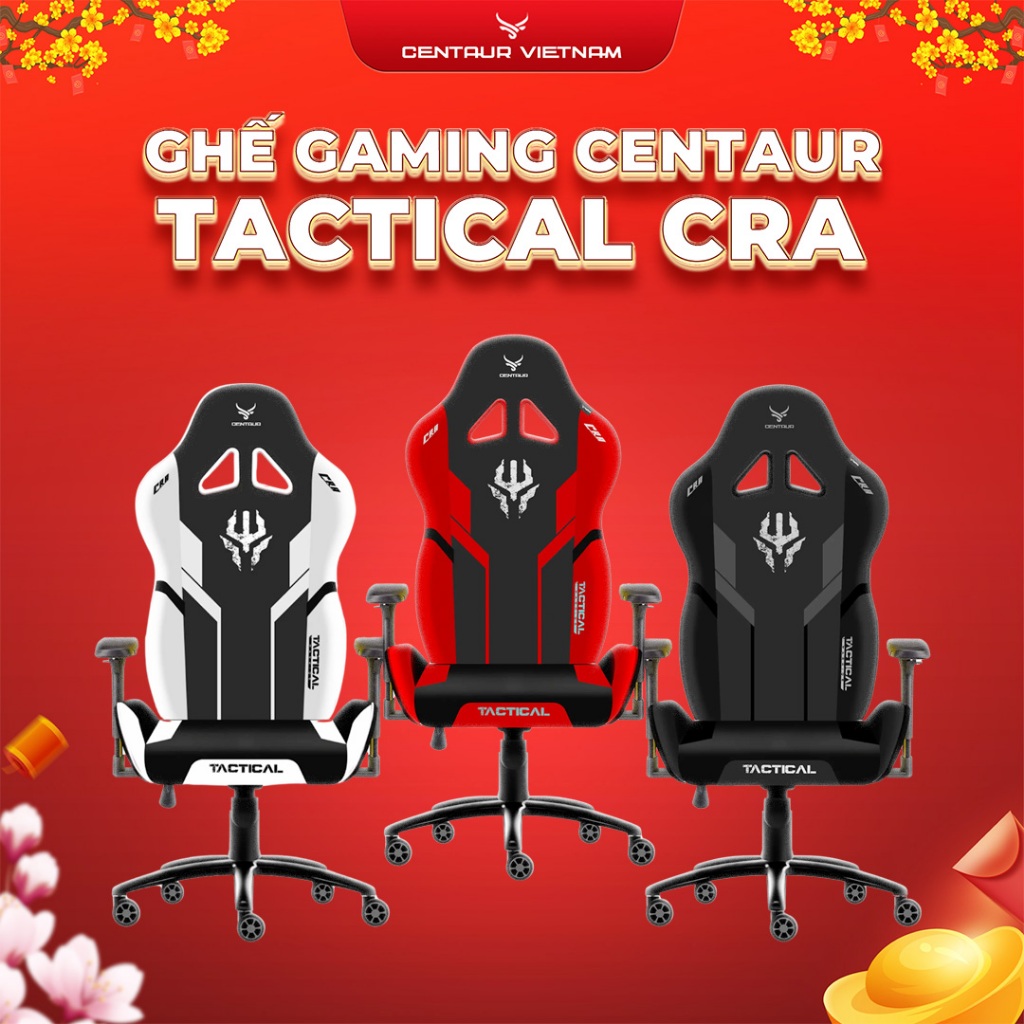 Ghế Gaming Centaur Tactical CRA | Khung chân kim loại, Da PU, Cơ ngả ...