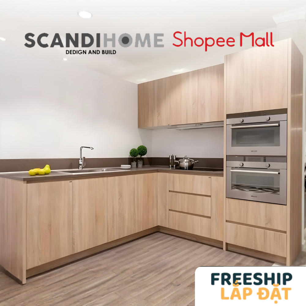 KITCHEN, Tủ bếp công nghiệp hiện đại KIT_014, kệ bếp Scandi Home ...