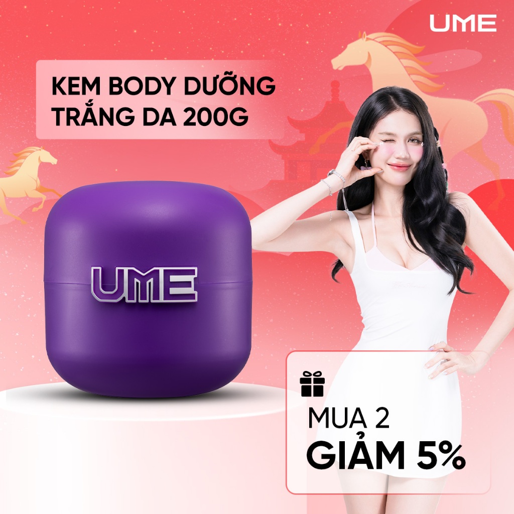 Kem Body Trắng Da UME, Kem Dưỡng Da Body Cấp Ẩm Mịn Màng, Mờ Thâm ...