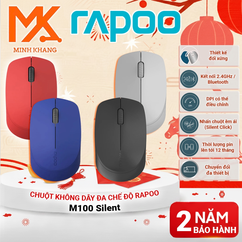 [Chính Hãng] Rapoo M100 Silent/M300 Silent Chuột Không Dây Đa Kết Nối ...