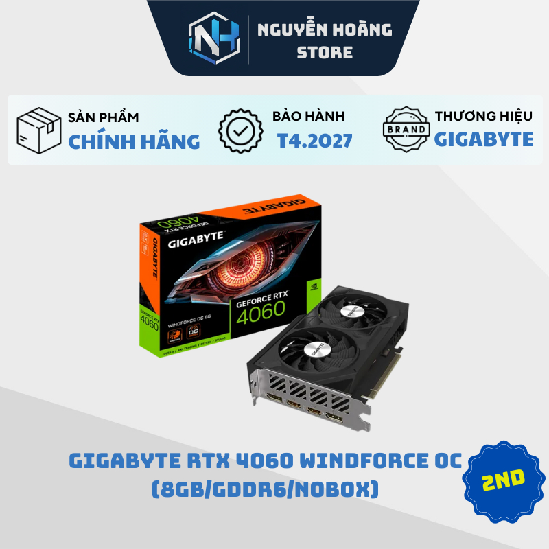 VGA card màn hình GIGABYTE RTX 4060 Windforce 8GB 2ND | Shopee Việt Nam