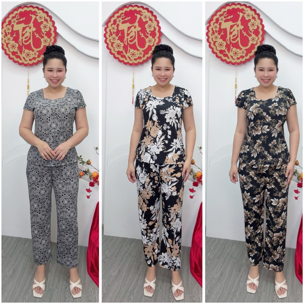 D89 đồ bộ thun cho mẹ 50-80kg | Shopee Việt Nam